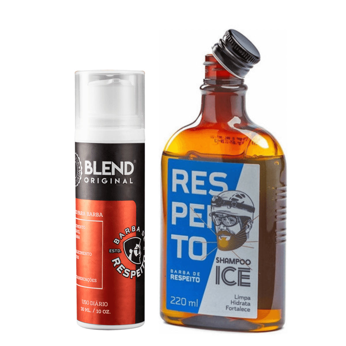 Blend Original Para Crescimento de Barba + Shampoo Para Barba Ice 220 ml | Barba de Respeito ...