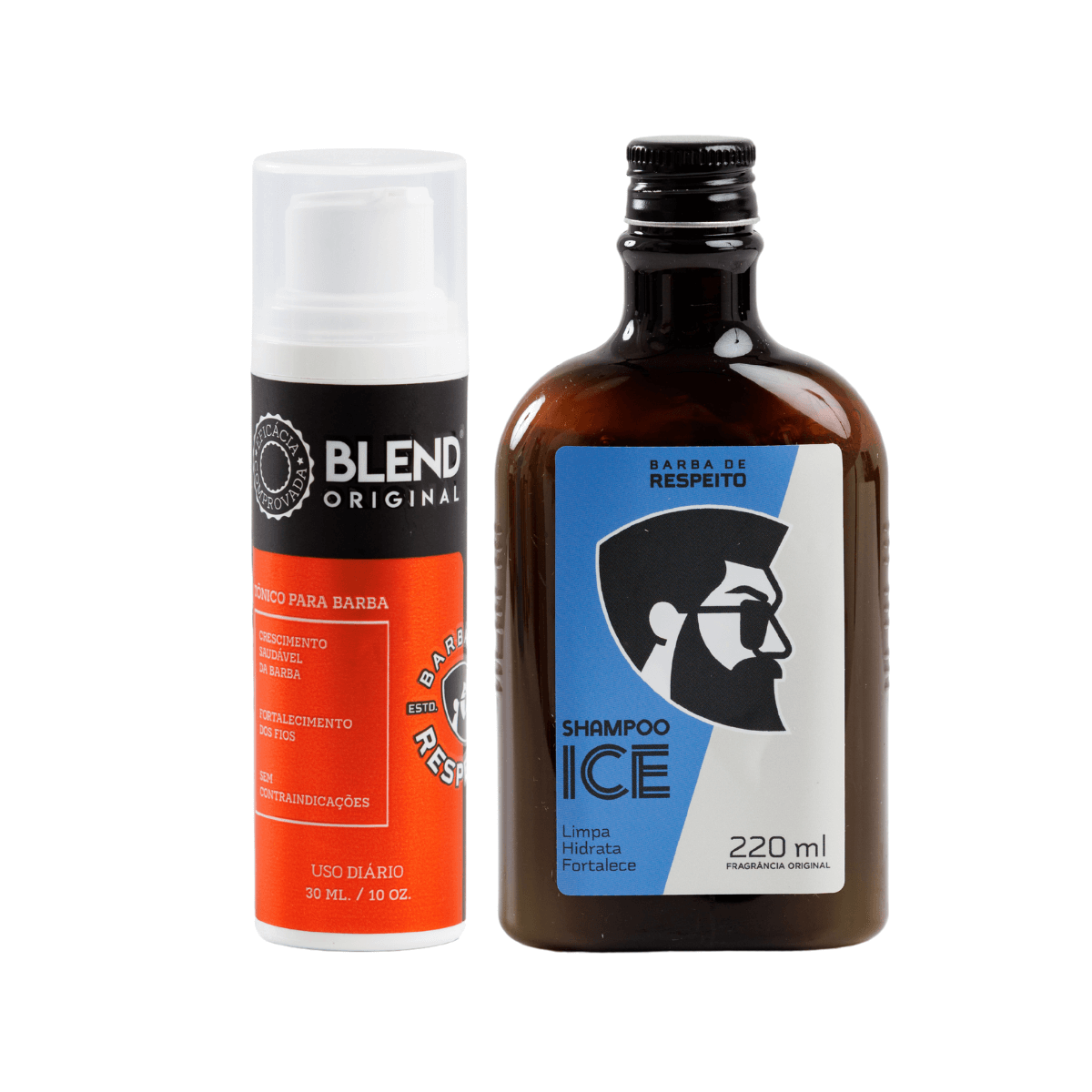 Blend Original Para Crescimento de Barba + Shampoo Para Barba Ice 220 ml | Barba de Respeito ...